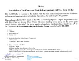 ACCA Gold Medal | Department of Accounting
