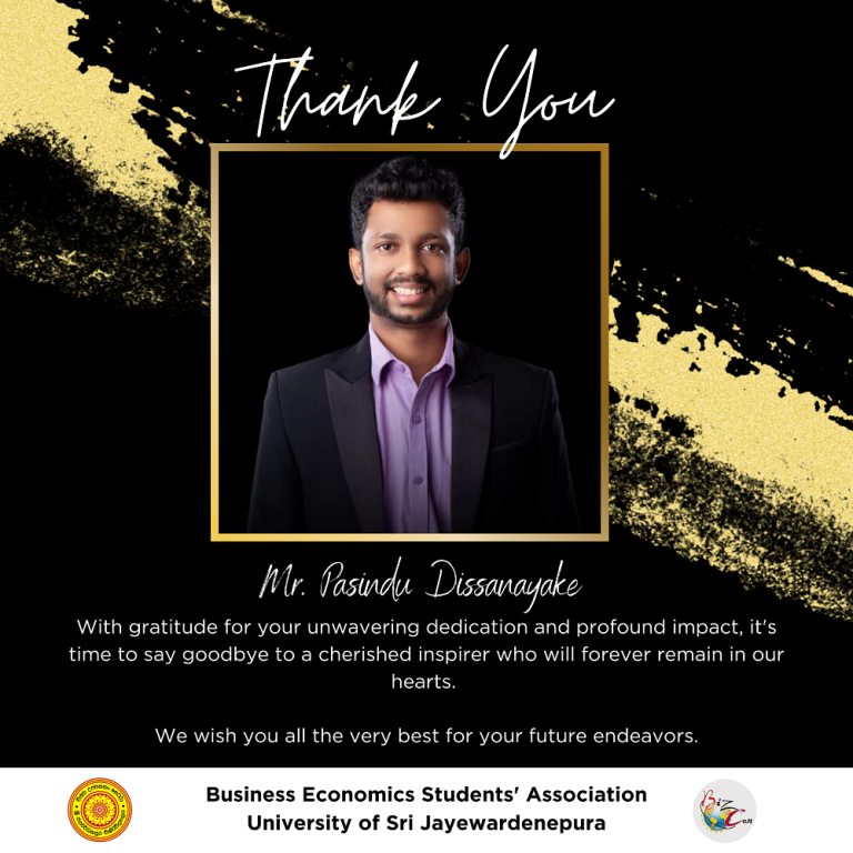 Farewell and Gratitude, Mr. Pasindu Dissanayake: Honoring an ...