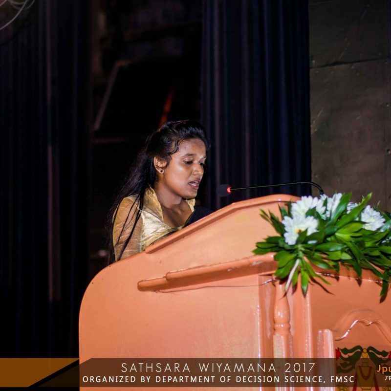 SATHSARA VIYAMANA – 2017 | Department of Decision Sciences