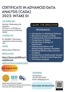 Certificate in Advanced Data Analysis | Department of Decision Sciences