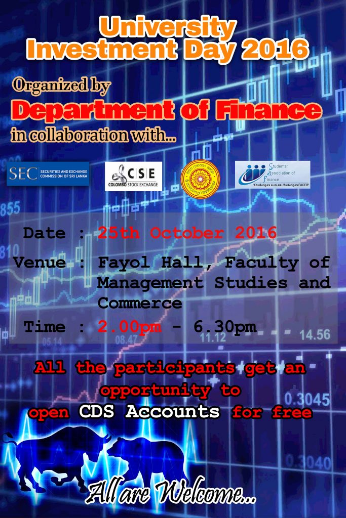 University Investment Day 2016 - Department of Finance