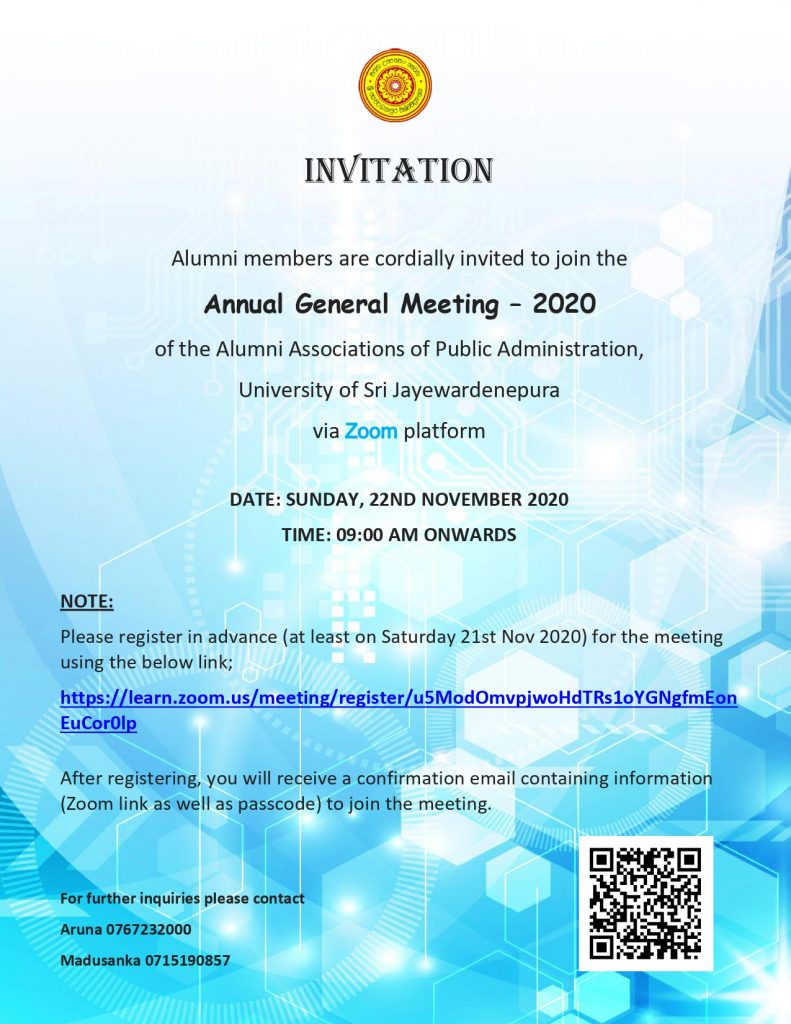 Invitation 2020 - Department of Public Administration