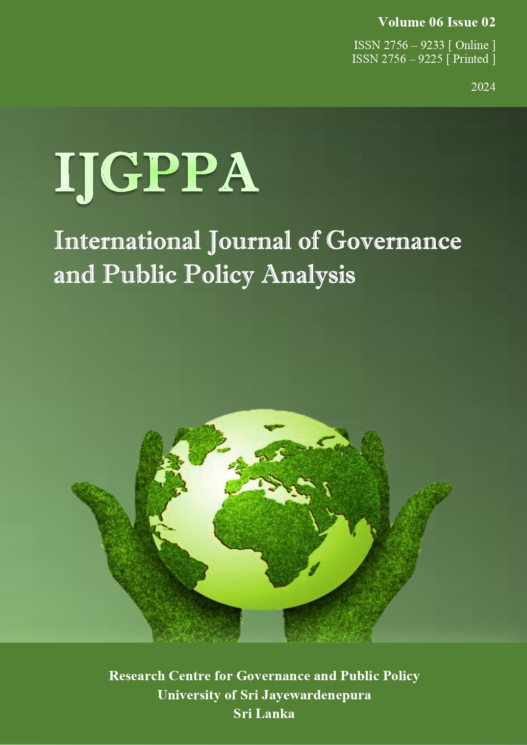International Journal of Governance and Public Policy Analysis ...
