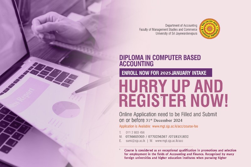 Diploma In Computer Based Accounting - Faculty of Management Studies ...